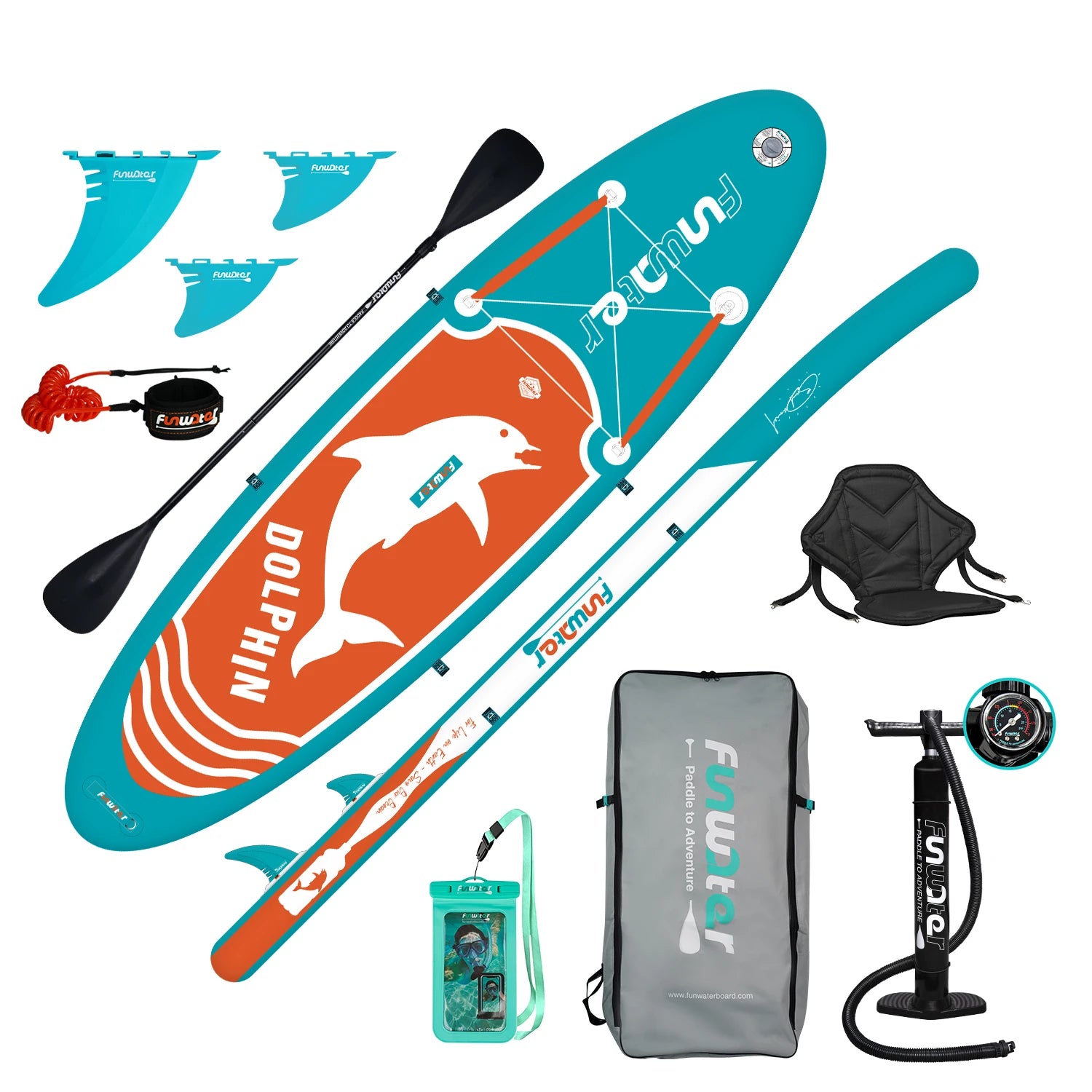 FUNWATER 10'6'' Inflatable Paddle Board Package with Kayak Seat ...